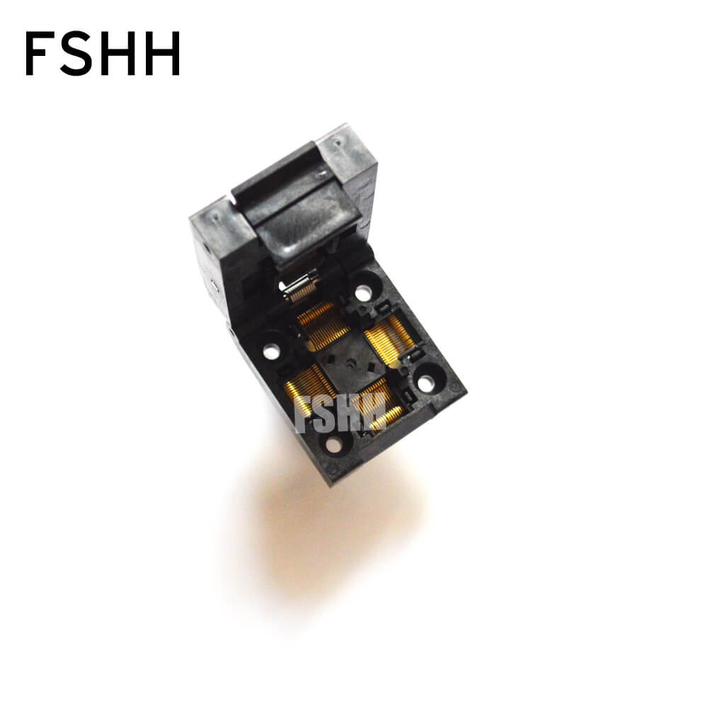 Clamshell TQFP64 LQFP64 Ic Socket QFP64 Test Socket Pitch=0.5mm Size ...