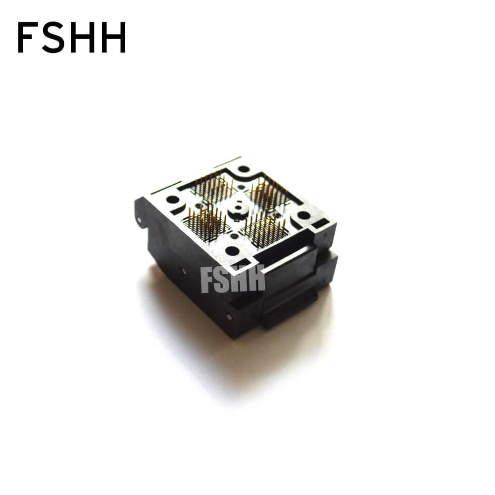 Clamshell TQFP64 LQFP64 Ic Socket QFP64 Test Socket Pitch=0.5mm Size ...