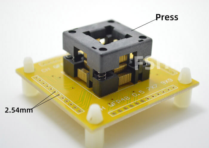 Open Top QFP48 Adapter TQFP48 LQFP48 Ic Test Socket Pin Pitch=0.5mm ...
