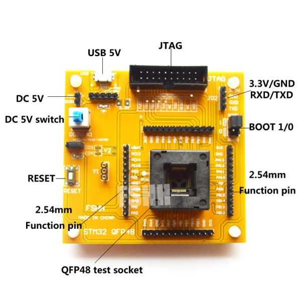 STM32 QFP48 Test Socket STM32 TQFP48 Programmer Adapter STM32 JTAG SWD ...