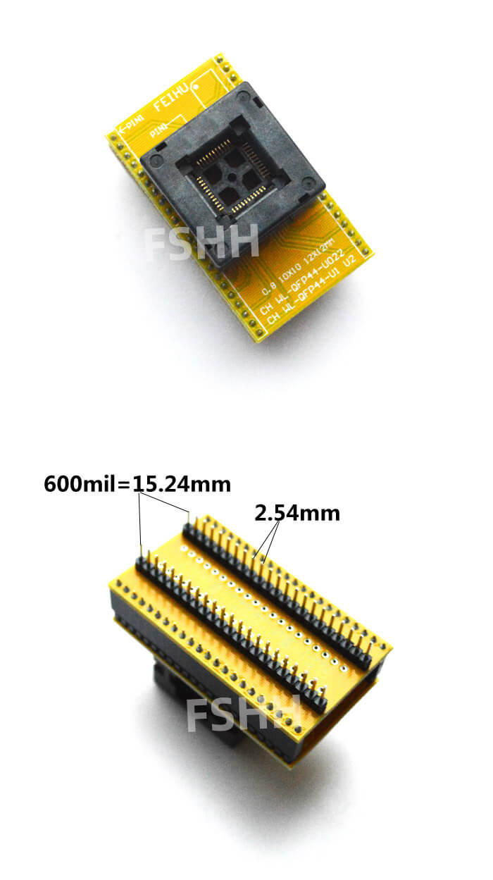 Open Top QFP44 TQFP44 LQFP44 Ic Test Socket WL-QFP44-U002 QFP44 To ...