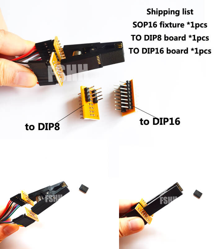 Update Version SOIC16 SOP16 Test Clip For SPI FLASH 25XXX In-circuit ...