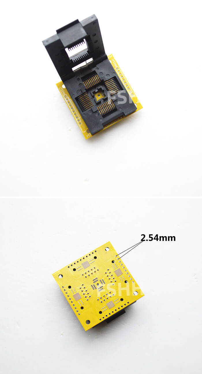 Clamshell CQFP40 Test Socket QFP40 Ic Socket Pin Pitch =1.27mm Chip ...