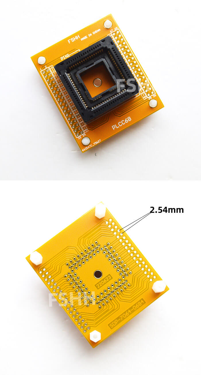 PLCC68 Test Socket PLCC68 1.27mm To SIP 2.54mm Socket Programmer ...