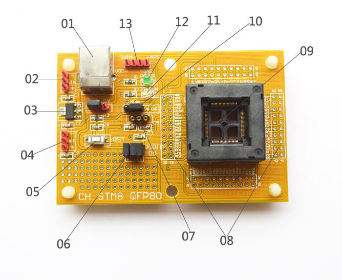 STM8-QFP80 Core Board TQFP80 LQFP80 STM8A STM8S STM8L Download Seat ...