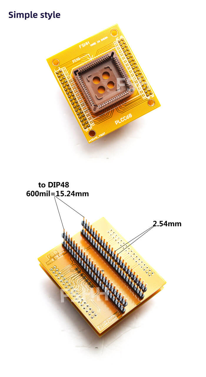 SDP-7064-68 Programmer Adapter 1.27mm PLCC68 To DIP48 Test Socket ...