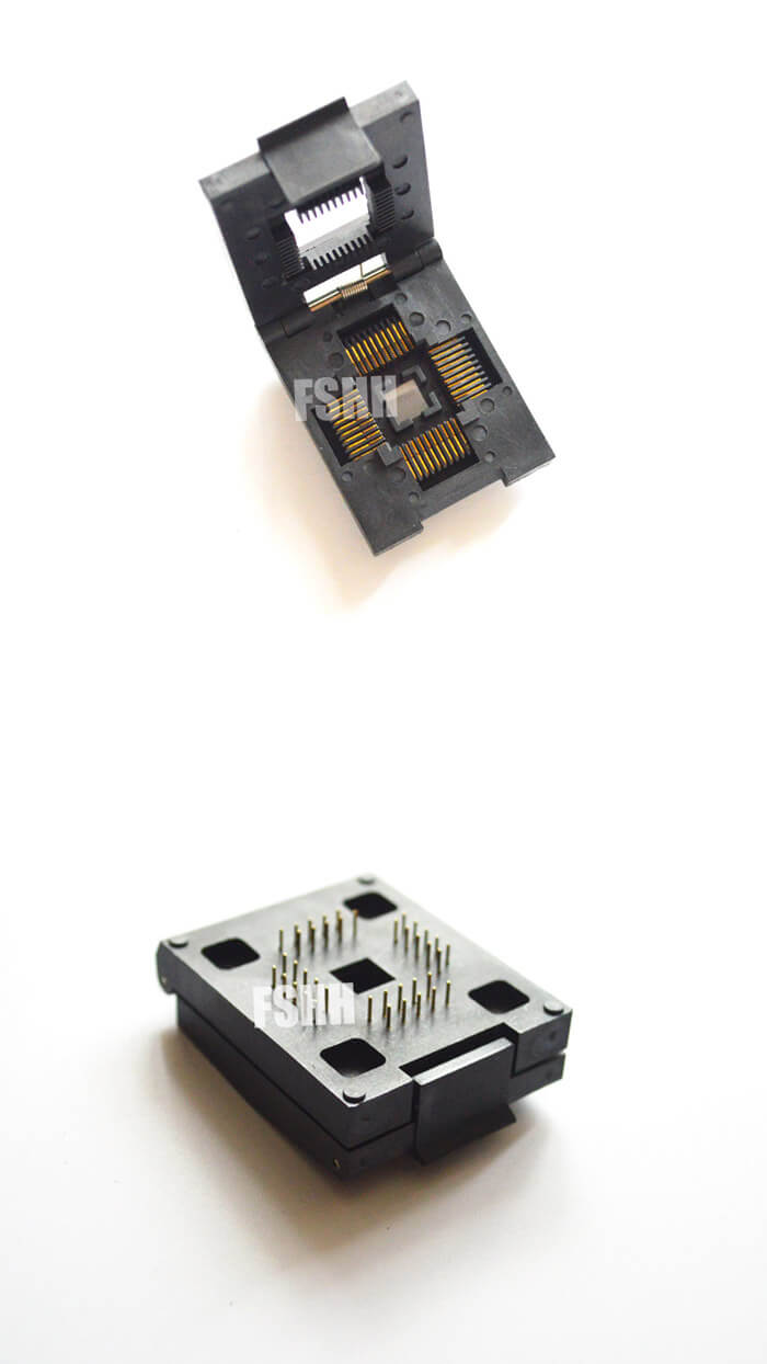 Clamshell CQFP40 Test Socket QFP40 Ic Socket Pin Pitch =1.27mm Chip ...