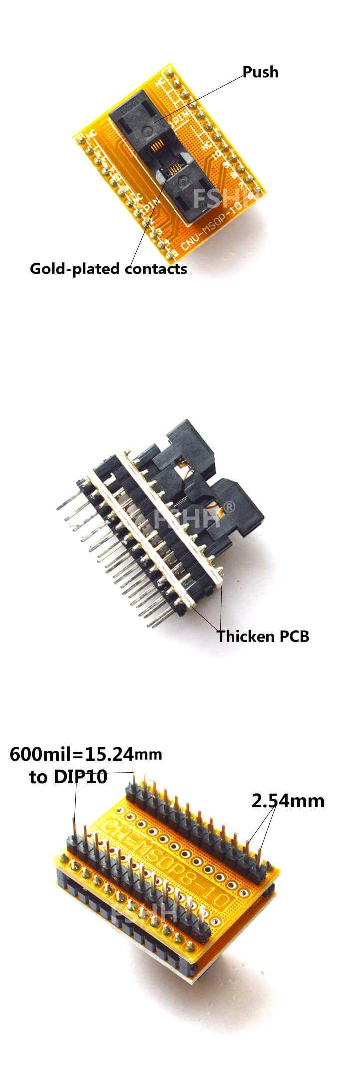 CNV-MSOP-10 Adapter MSOP10 To DIP10 Programmer Adapter 656-0102211 Ic ...