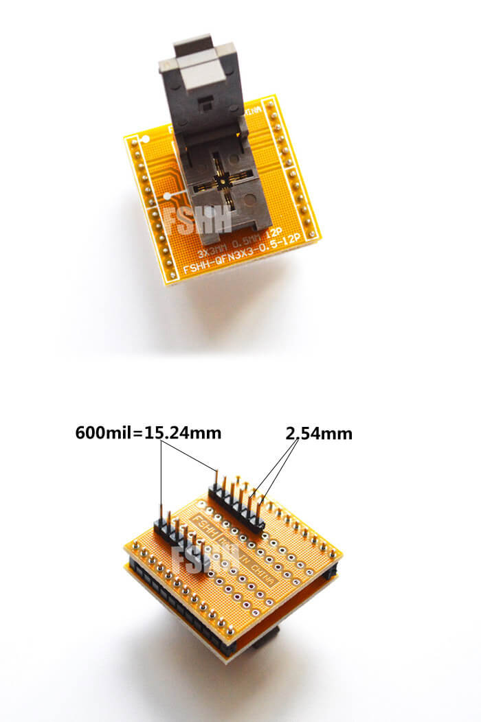Pitch=0.5mm Size=3mm*3mm QDFN12 IC SOCKET WSON12 MLF12 QFN12 DFN12 TEST ...
