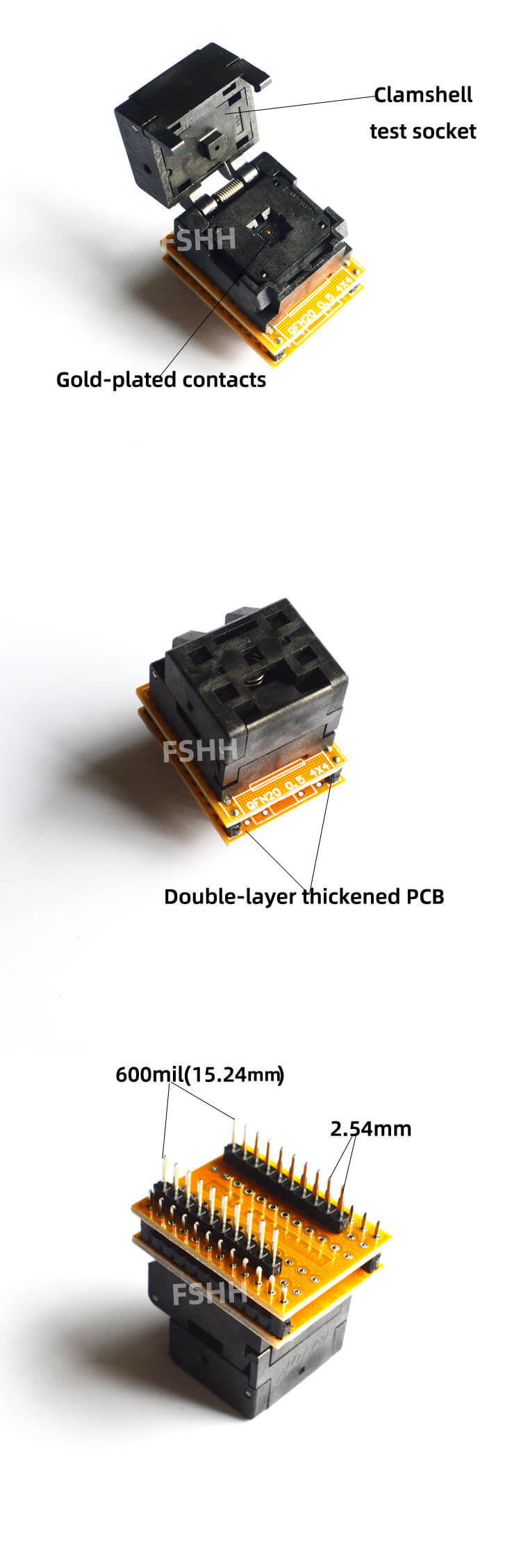 QFN20 To DIP20 Programmer Adapter DFN20 MLF20 WSON20 QFN20 Test Socket ...