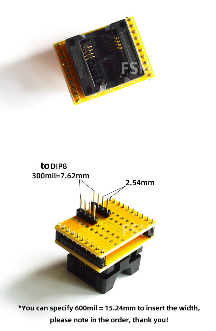 208mil SOP8 Test Socket SOP8 To DIP8 Programmer Adapter OTS-20-1.27-01 ...