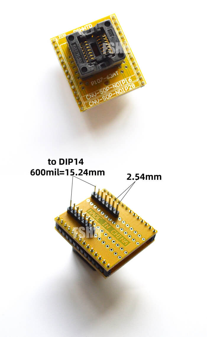 150mil SOP14 Test Socket OTS-14(16)-0.3 Socket SOP14 To DIP14 CNV-SOP ...