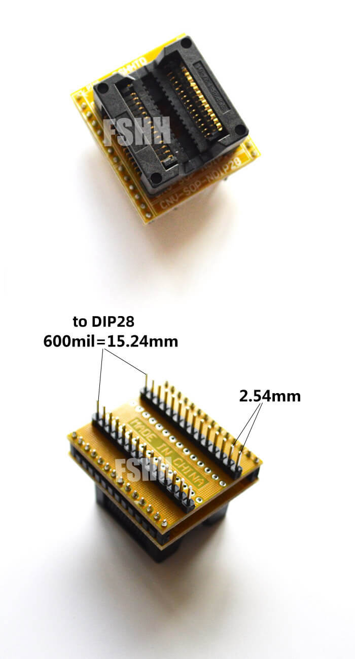 OTS-28-1.27-04 Socket 300mil SOP28 SOIC28 IC Test Socket CNV-SOP-NDIP28 ...