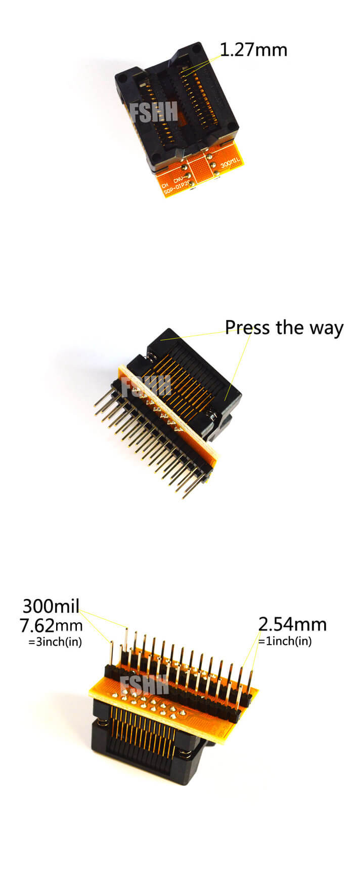 300mil SOP24 TO DIP24 Adapter SOIC24 SOP24 IC Test Socket Programmer ...