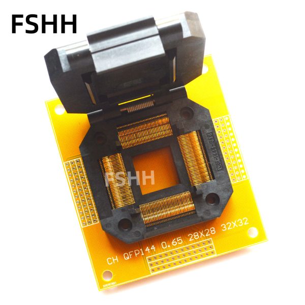 Clamshell TQFP144 QFP144 Test Socket LQFP144 With PCB Ic Socket IC51 ...