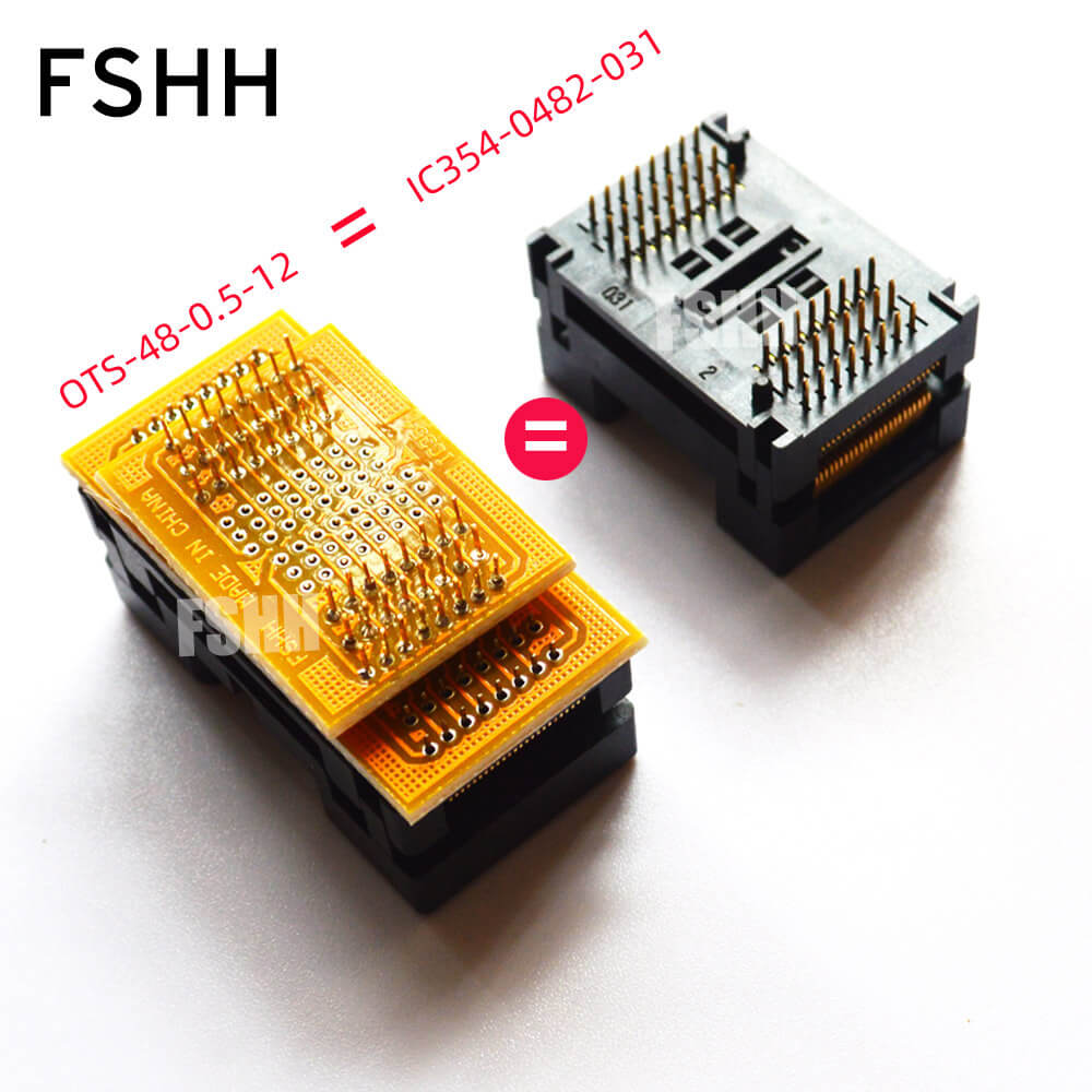 OTS48-0.5-12 Instead Of IC191-0482-004 Test Socket 0.5mm TSOP48 Socket ...