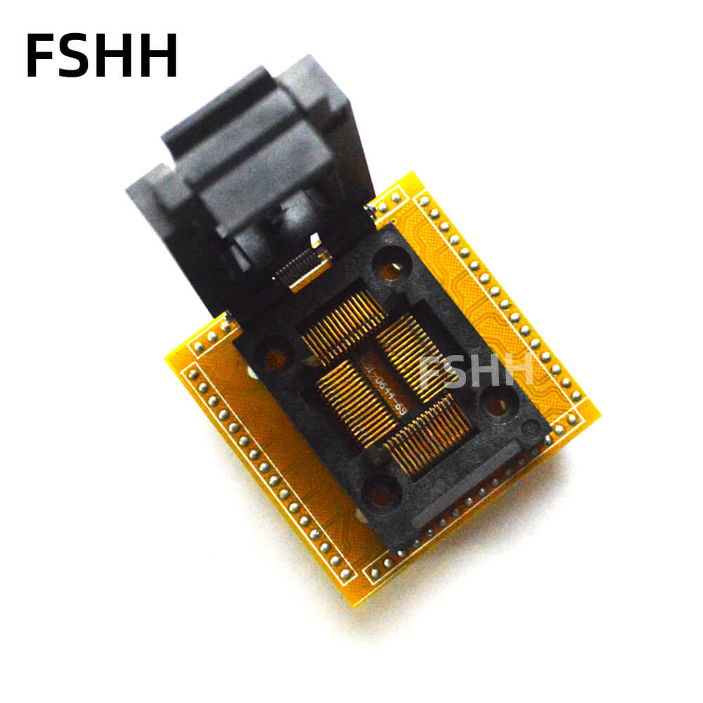 LQFP64 QFP64 Test Socket FPQ-64-0.8-10 IC Socket Pitch 0.8mm With PCB ...