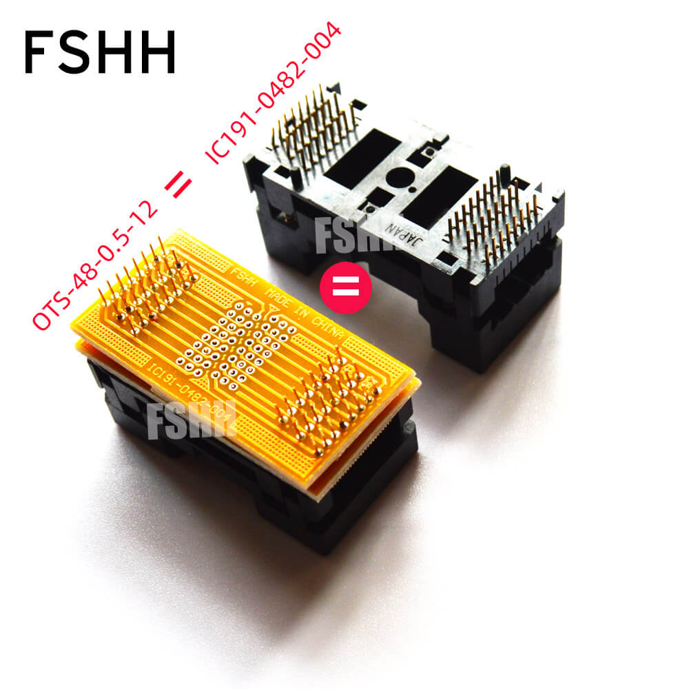 OTS48-0.5-12 Instead Of IC191-0482-004 Test Socket 0.5mm TSOP48 Socket ...