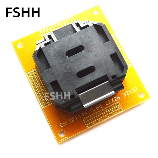 Clamshell TQFP144 QFP144 Test Socket LQFP144 With PCB Ic Socket IC51 ...