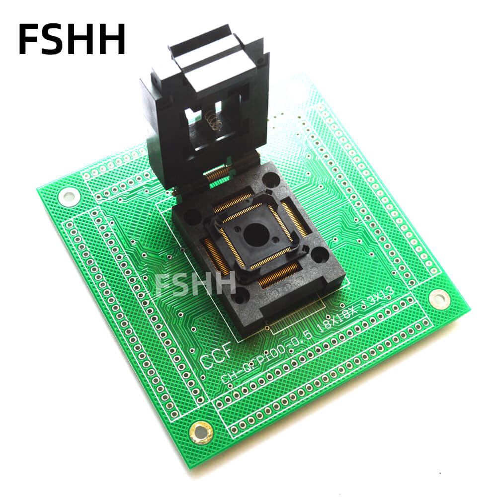Clamshell FPQ-100-0.5-10A Test Socket FPQ100 TQFP100 LQFP100 QFP100 ...