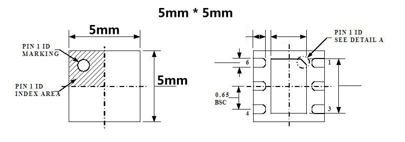QFN6 WSON6 DFN6 MLF6 IC Test Socket Pitch=0.65mm Size=5x5mm - FSHH Store