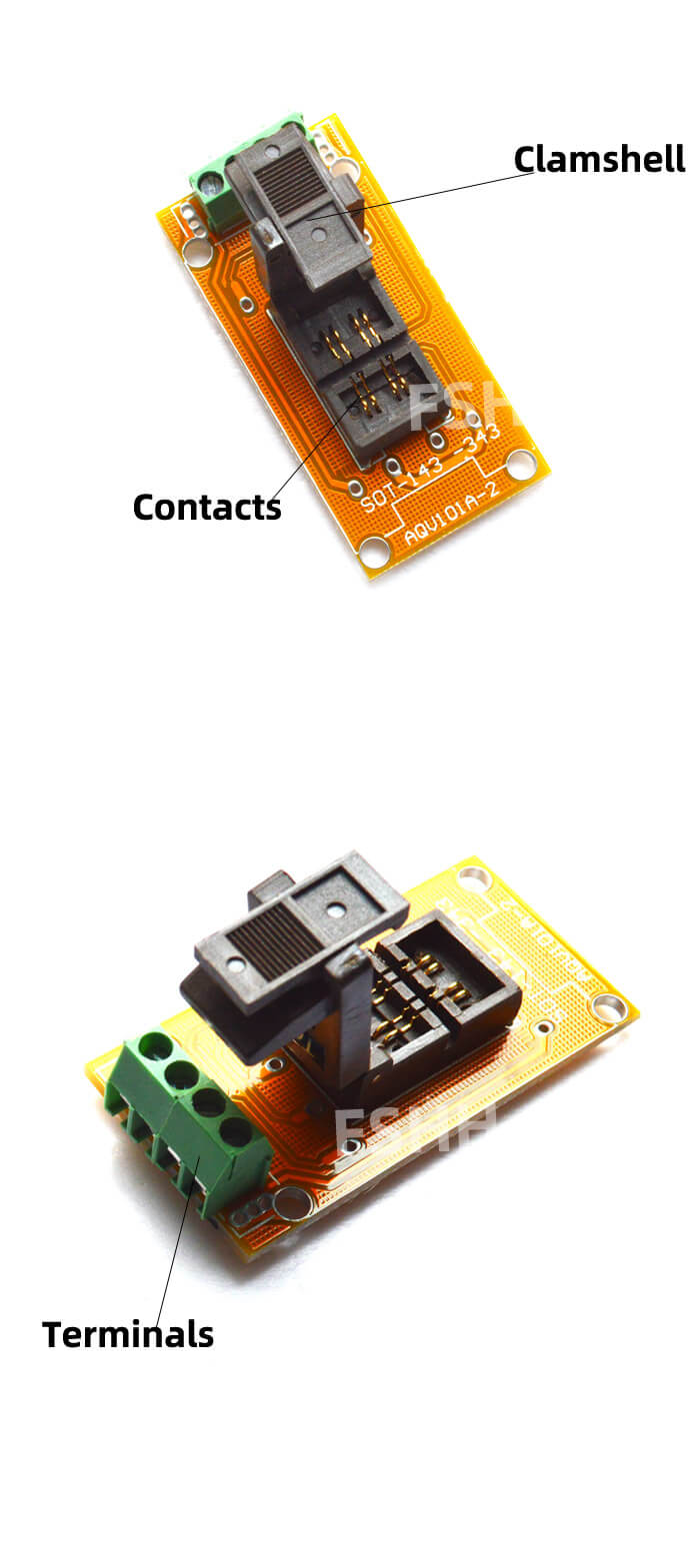 Clamshell SOT143 Socket SOT-143 Test Socket Aging Test Socket With PCB ...