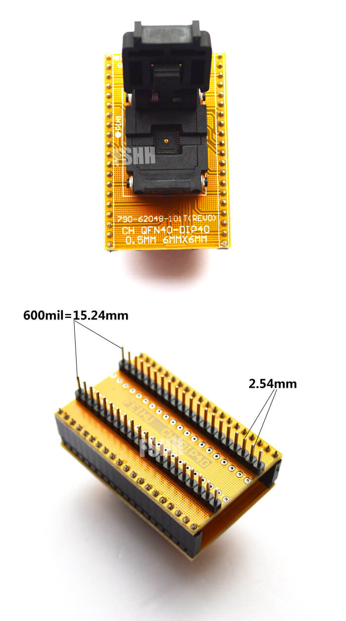 Clam-Shell Socket QFN40 Adapter WSON40 DFN40 MLF40 QFN40-DIP40 ...