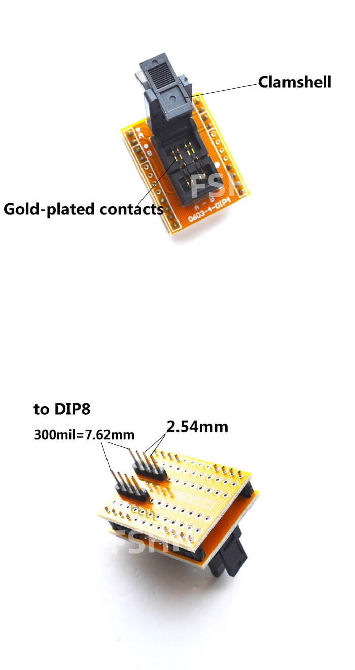 DFN1610 To DIP8 Programmer Adapter DFN1610 Test Socket SMD Plastic ...