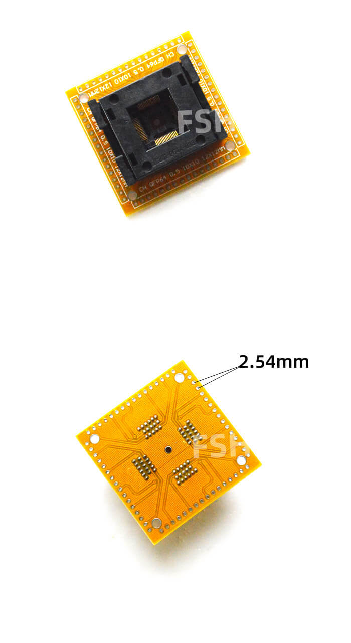 QFP64 TQFP64 Ic Test Socket IC201-0644-003 Socket Pitch=0.5mm Size ...