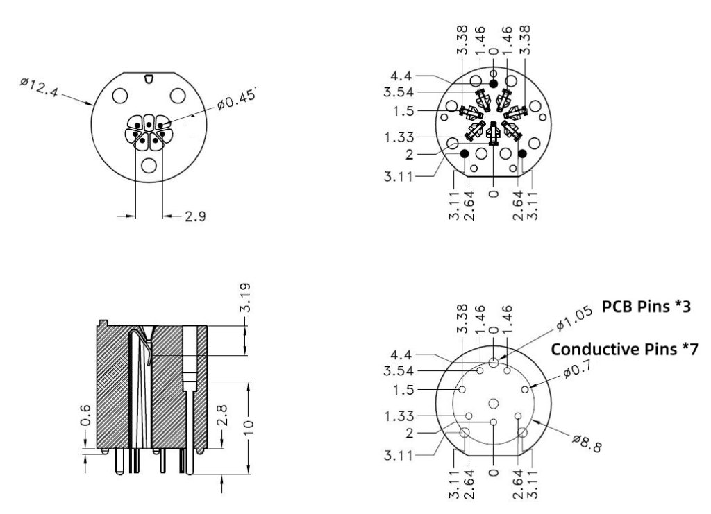 EML TO60 TO46 Test Socket TO60-7PIN Round Temperature Sensor Socket ...