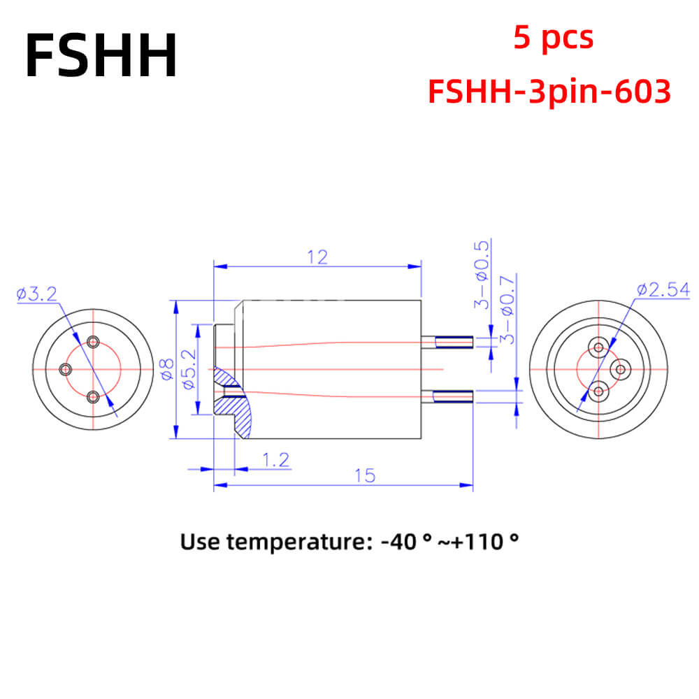 FSHH Round 3pin Laser Diode Test Socket (electrode Insertion) - FSHH Store