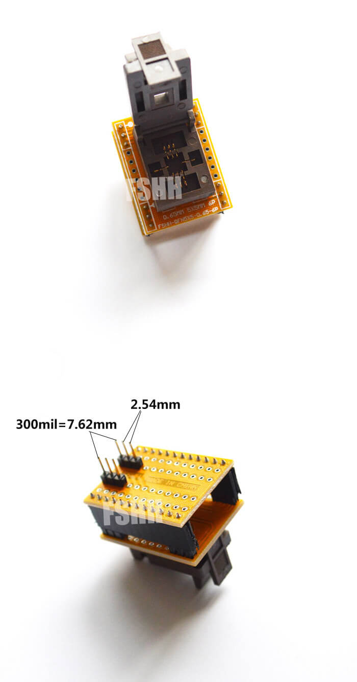 QFN6 WSON6 DFN6 MLF6 IC Test Socket Pitch=0.65mm Size=5x5mm - FSHH Store