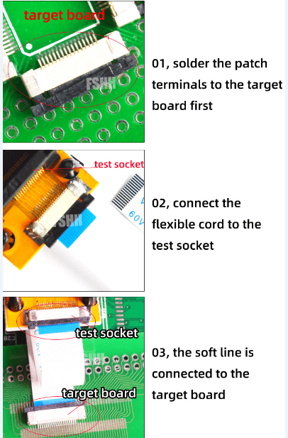 Program Test SMD Welding TSOP32 To TSOP32 Test Socket 0.5mm 18.4mm 20mm ...