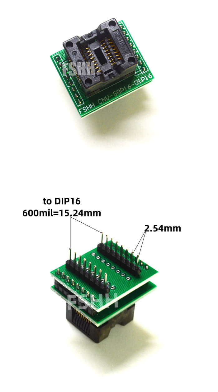 150mil SOP16 To DIP16 Programmer Adapter SOP16 OTS-16-03 Ic Test Socket ...