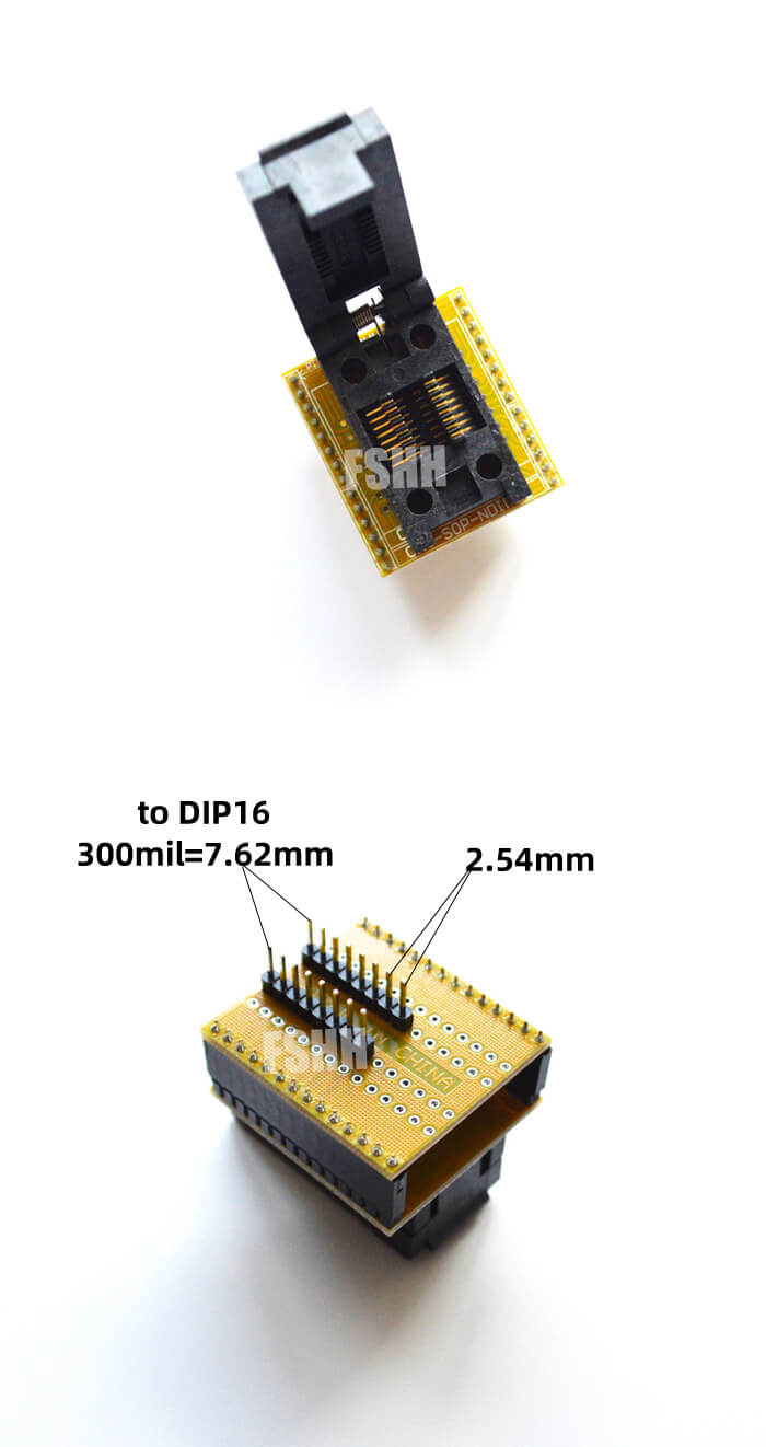 Clamshell SOP16 To DIP16 Test Socket FP16 SOIC16 SOP16 Programmer ...