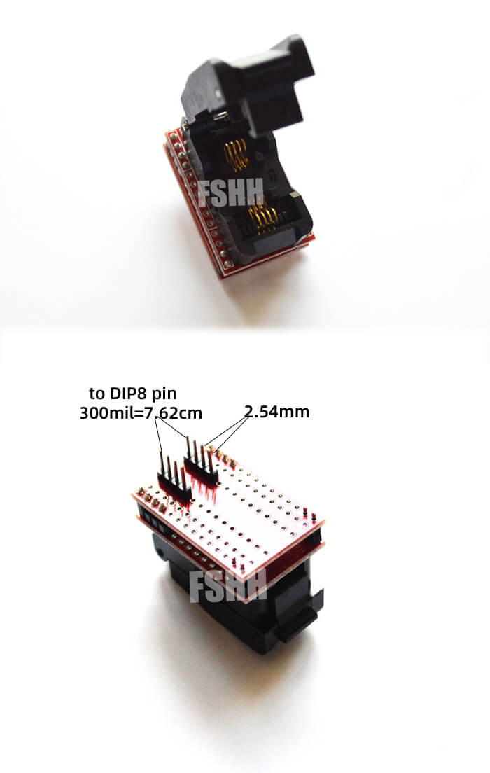 208mil SOP8 To DIP8 Programmer Adapter FP8 SOIC8 Ic Test Socket Pitch 1 ...