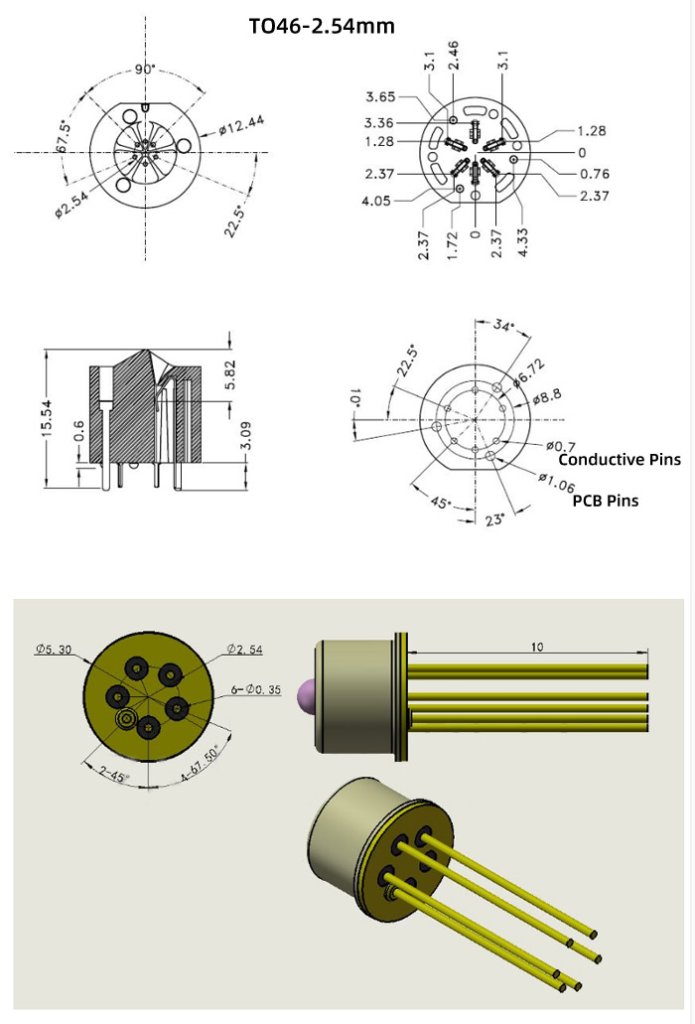 TO38 TO46 TO56 Laser Diode Socket Induction Temperature Sensor Test ...