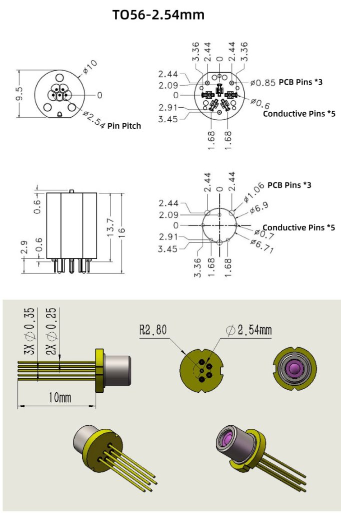 TO38 TO46 TO56 Laser Diode Socket Induction Temperature Sensor Test ...