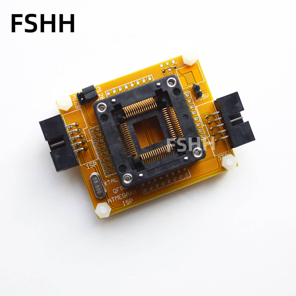 QFP64 Adapter With ISP/JTAG Interface Test Socket 0.8mm For ATmega64 ...