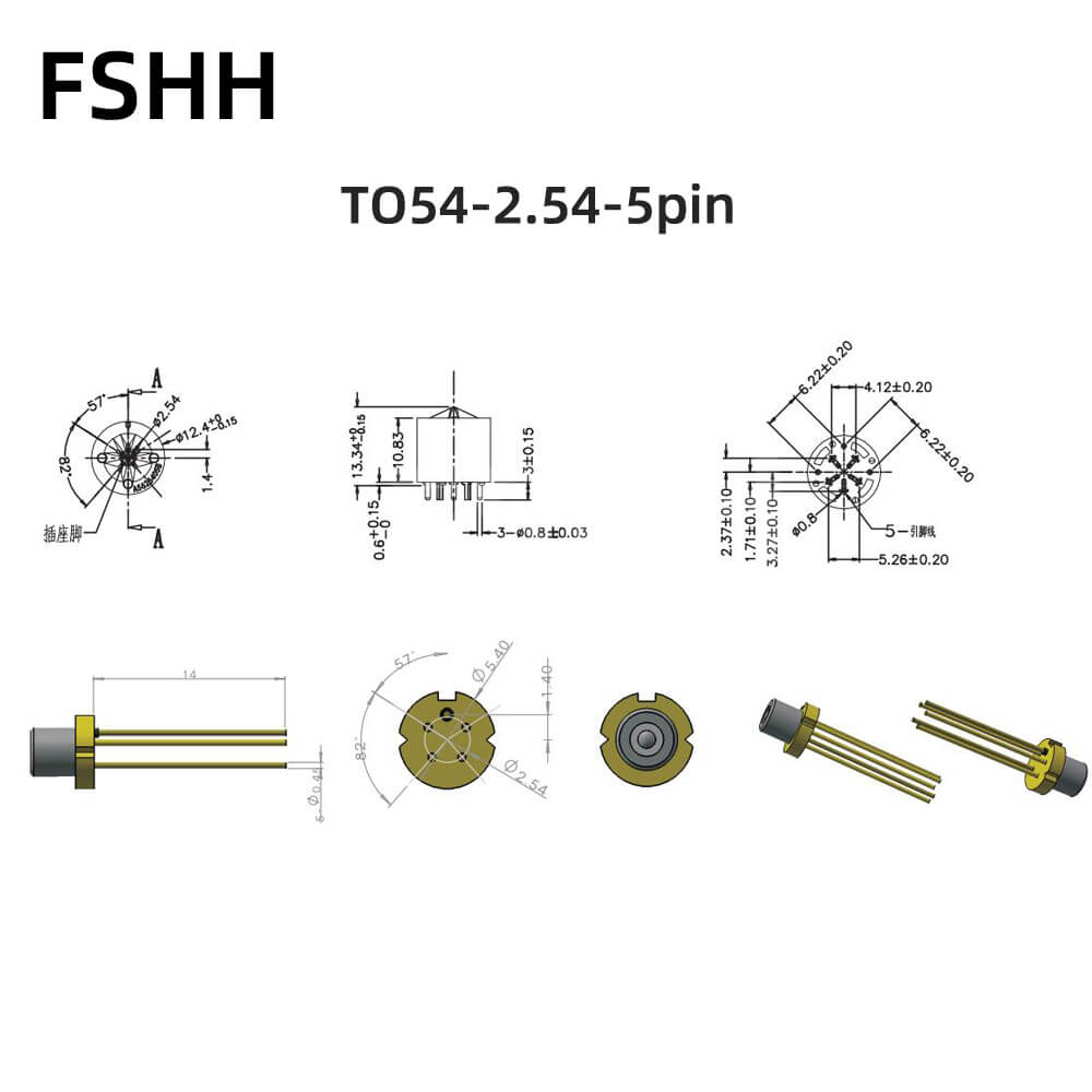 TO54 4pin 2.54mm Pitch Crystal Transistor Test Socket Laser Diode ...