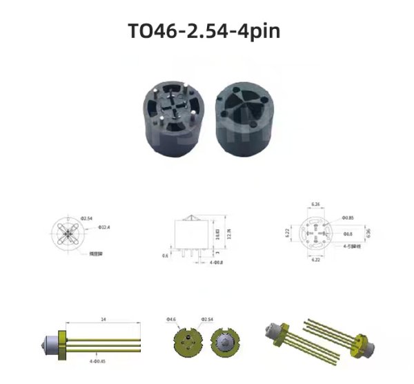 TO46 4pin 2.0mm 2.54mm Pitch Crystal Transistor Test Socket Laser Diode ...