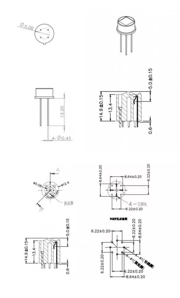 TO91 4pin 5.08mm Pitch Crystal Transistor Test Socket Laser Diode ...